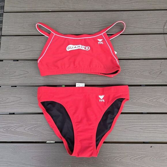 TYR | Swim | Tyr Womens Nylon Diamondfit Red Life Guard Workout Bikini ...